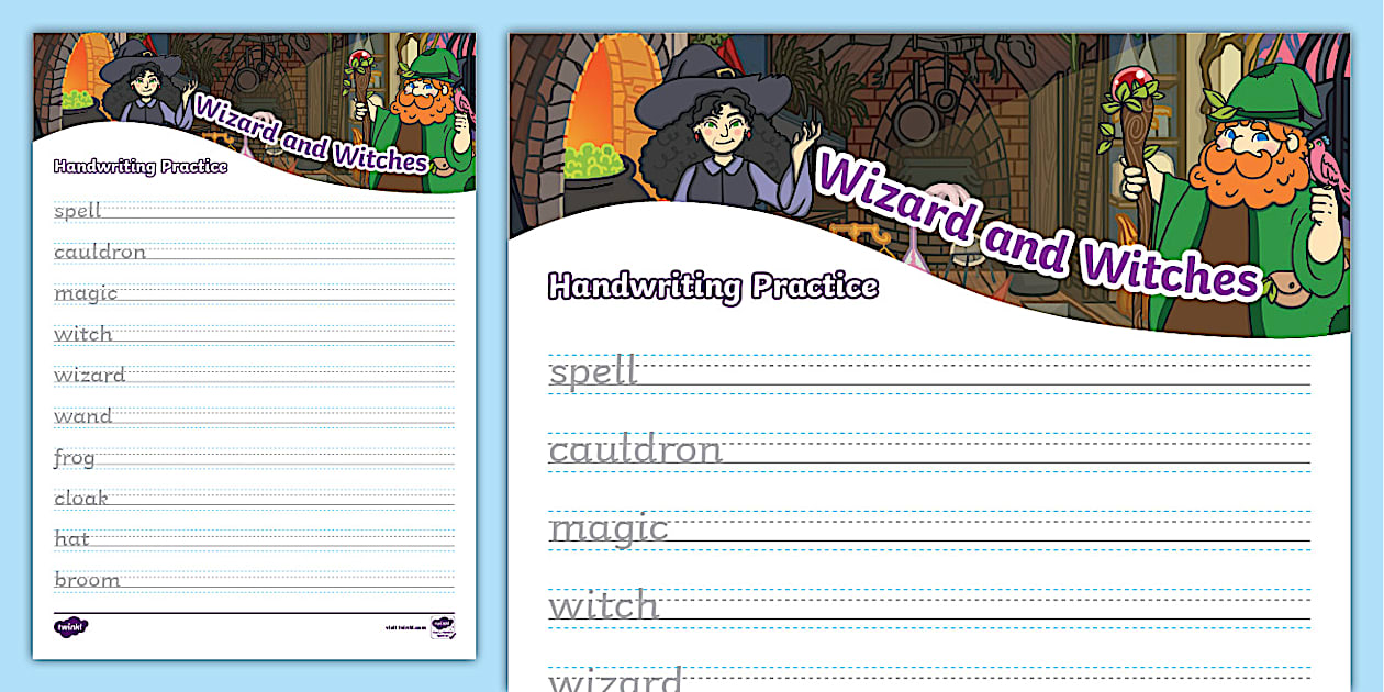 Wizard and Witches Themed Handwriting Sheets (teacher made)