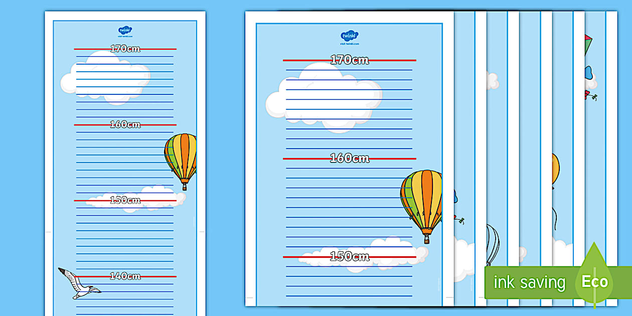 👉 Sky Themed Height Chart (teacher made) - Twinkl