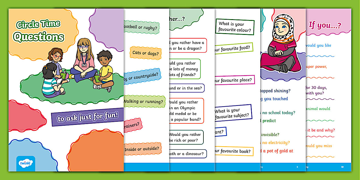 Editable 100 Circle Time Questions to Ask Just for Fun Booklet