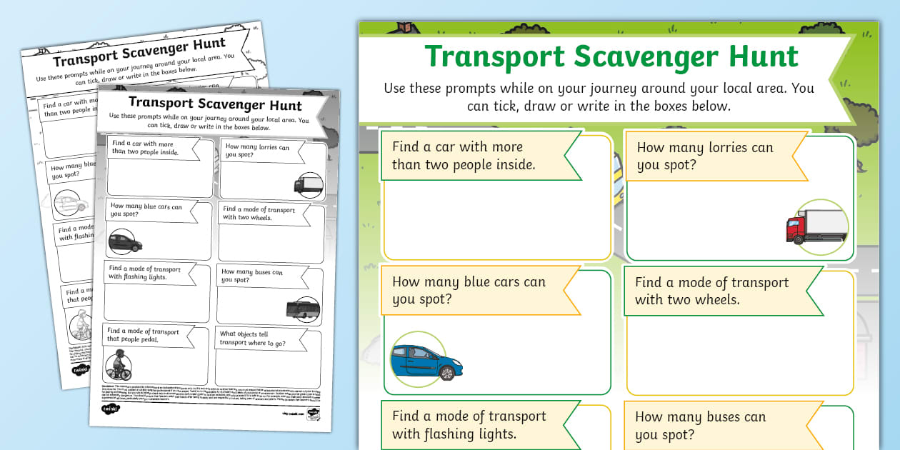 Transport Scavenger Hunt - Twinkl Topics (Teacher-Made)