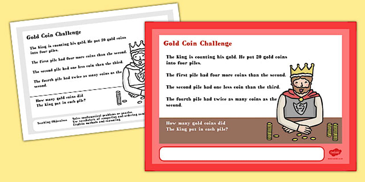 A4 Gold Coin Maths Challenge Poster (teacher made) - Twinkl