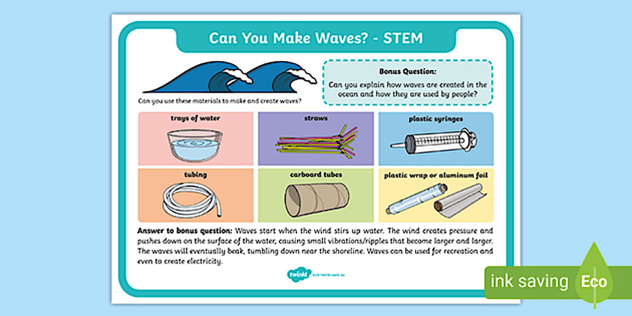 Waves STEM Activity (Teacher-Made) - Twinkl
