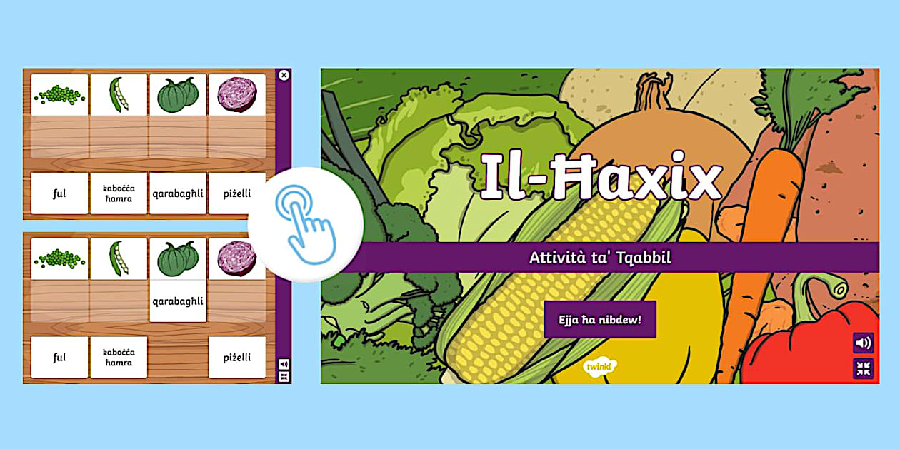 Logħba Interattiva l Il-Ħaxix: Attività ta' Tqabbil