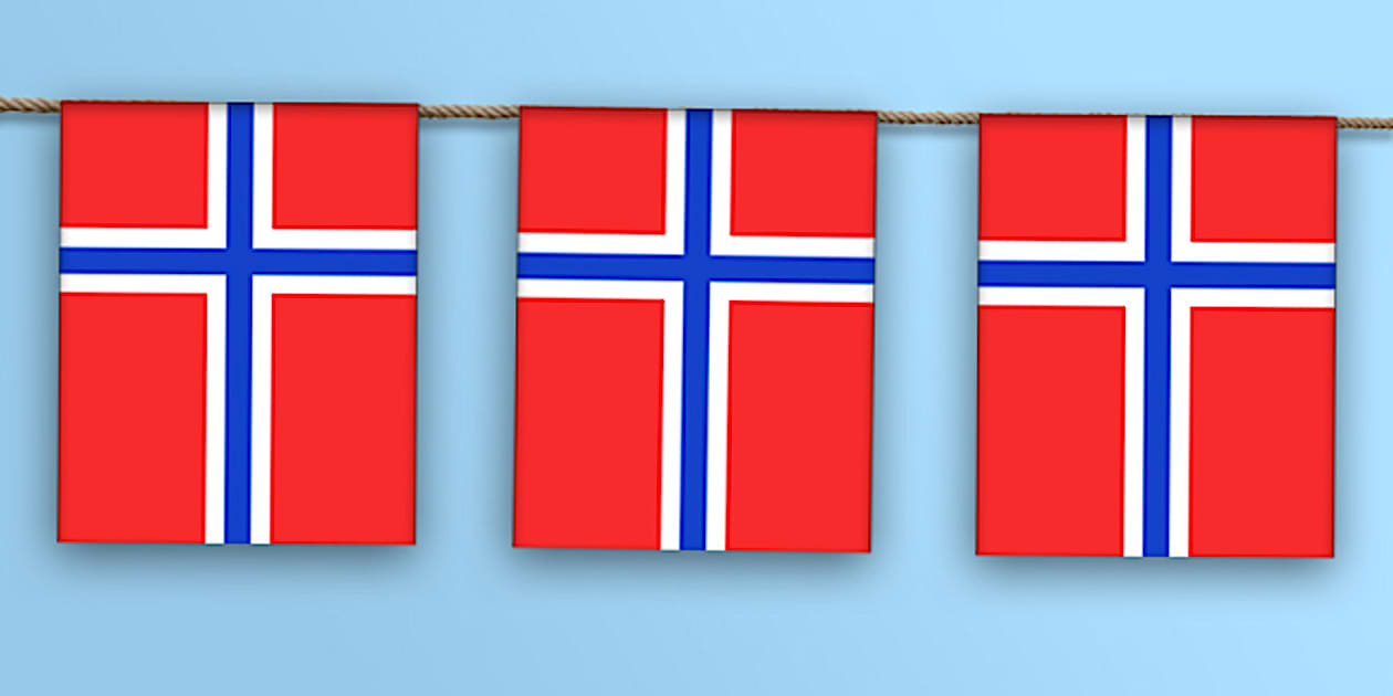 Norway Flag Bunting for Classroom Display: Cut and Create!