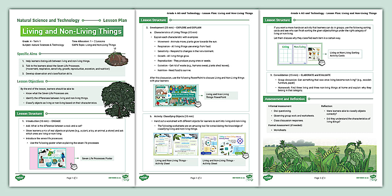 Natural Science and Technology Grade 4 Lesson Plans | Twinkl