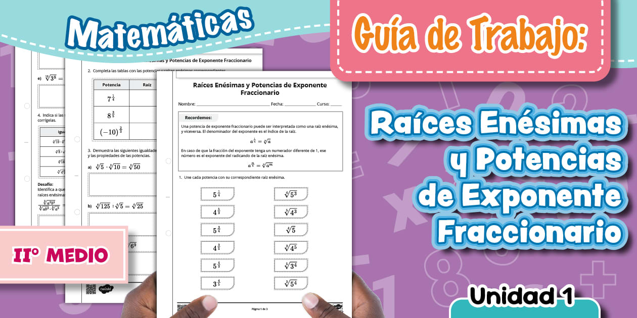Guía de Trabajo | Raíces Enésimas | Matemáticas | II° Medio