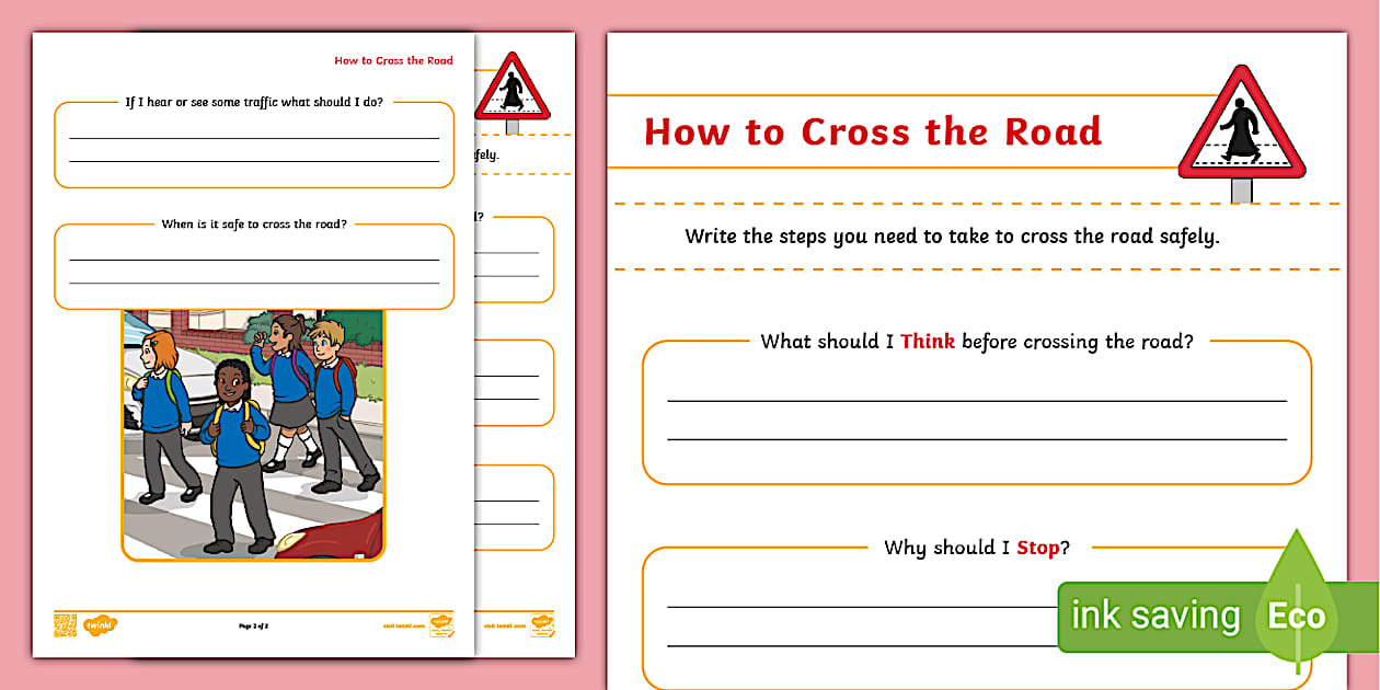 How to Cross the Road Worksheet (teacher made) - Twinkl
