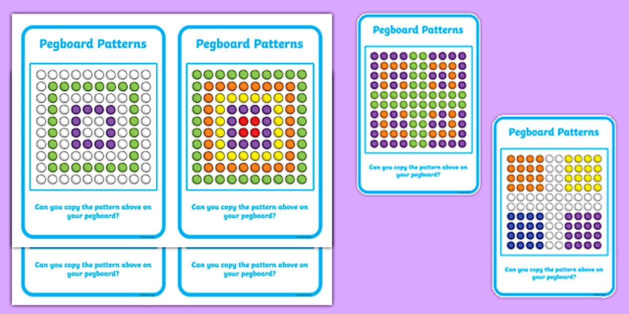 Pegboard for Kids | Pattern Cards | Maths | Year 1-6