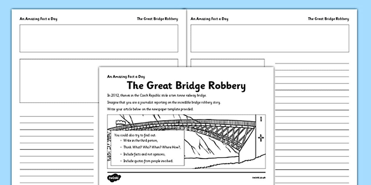 Editable The Great Bridge Robbery Worksheet (teacher made)
