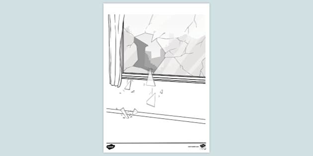 Window Breaking Hazard Colouring | Colouring Sheets - Twinkl