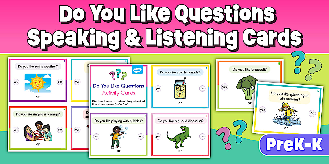 Do You Like Questions Speaking and Listening Activity Cards