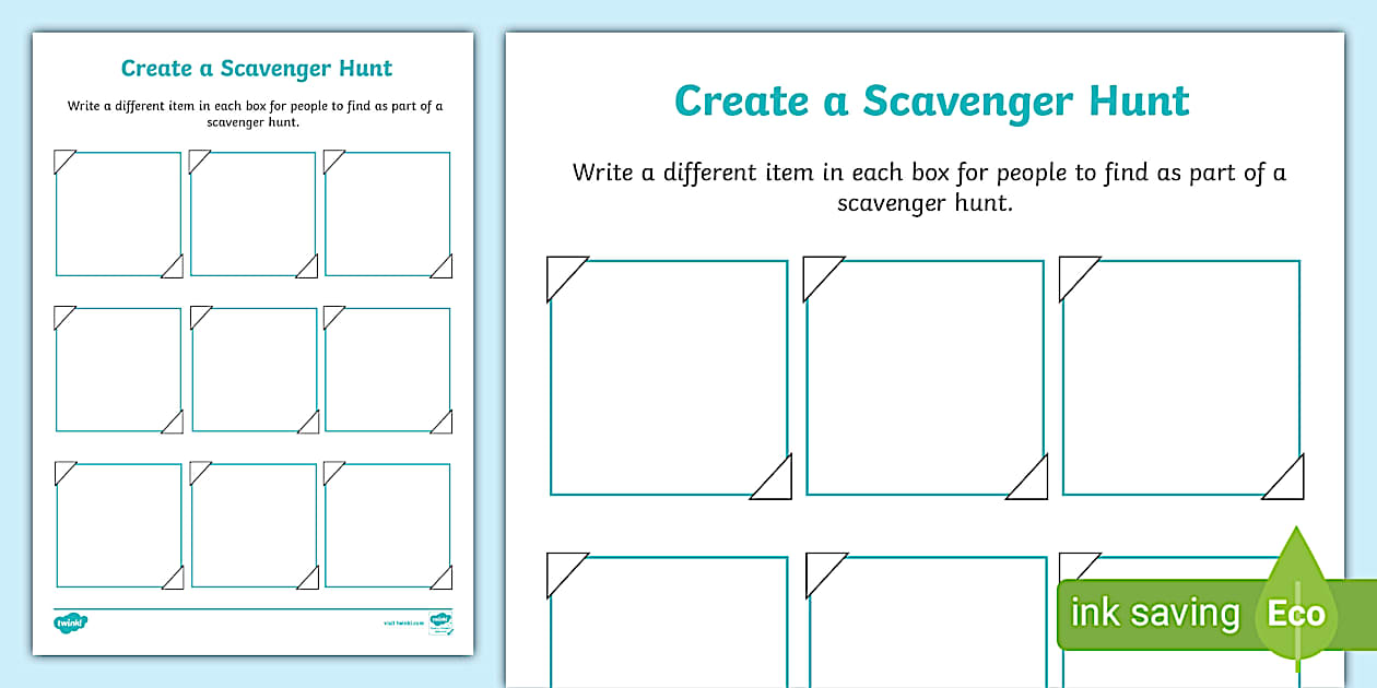 Create a Scavenger Hunt Template (teacher made) - Twinkl