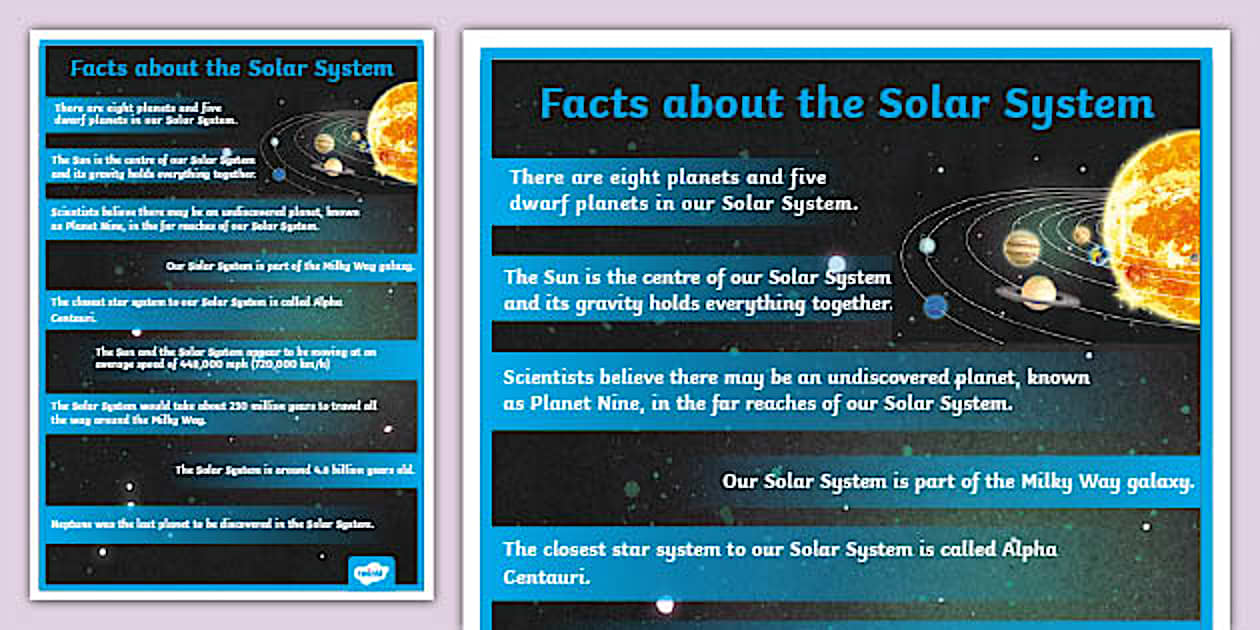 Facts about the Solar System Poster For Kids (teacher made)