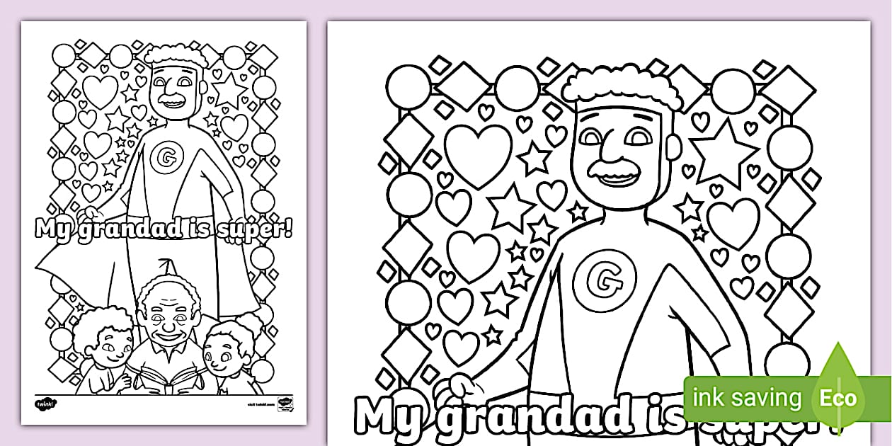 Super Grandad Colouring Sheet