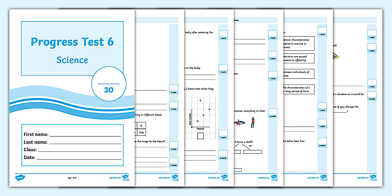 Year 6 Science Progress Test - TAF (teacher made) - Twinkl