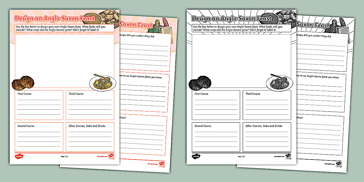 Design an Anglo-Saxon Feast Worksheet (teacher made)