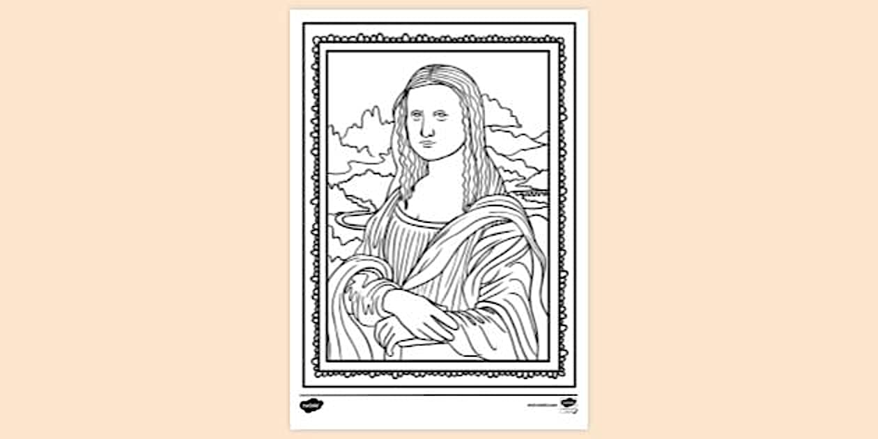 Famous Paintings Colouring Page | Mona Lisa - Twinkl