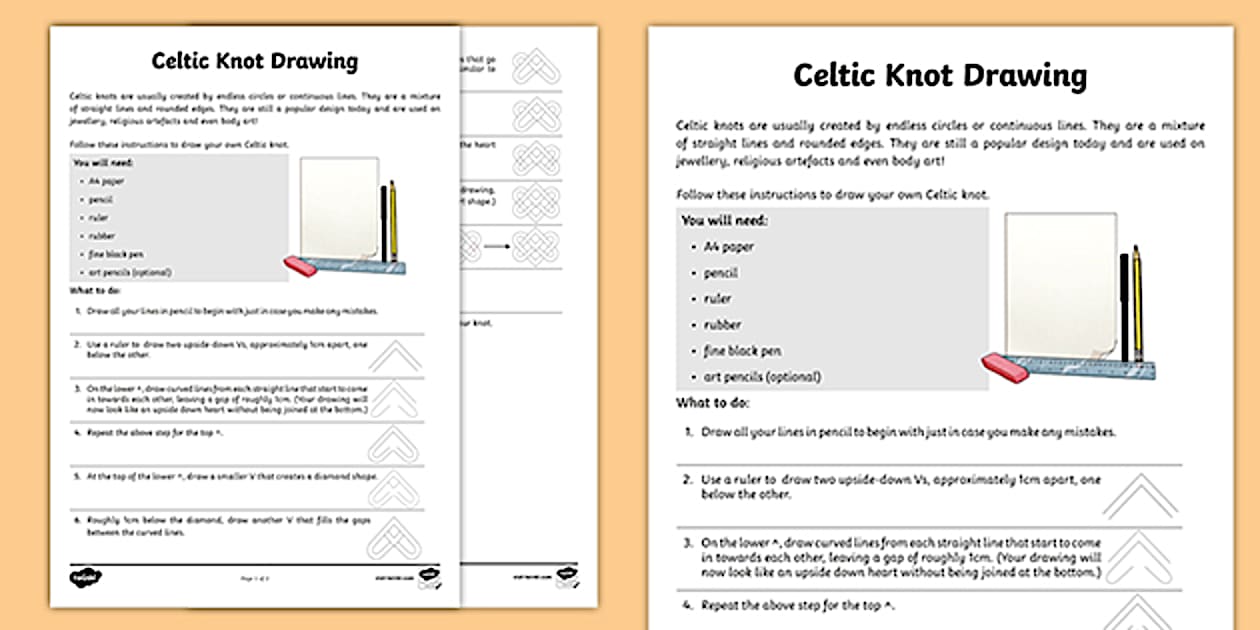 KS2 Celtic Knot Drawing Activity | Celts | History - Twinkl