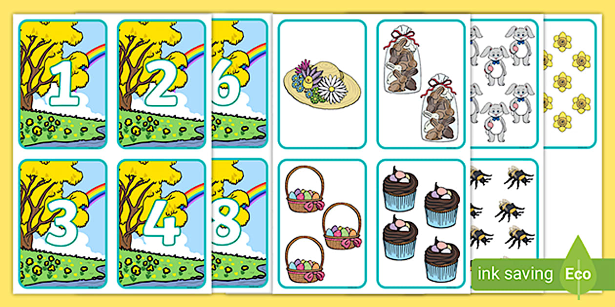 Black and White Spring Themed Matching Cards (teacher made)