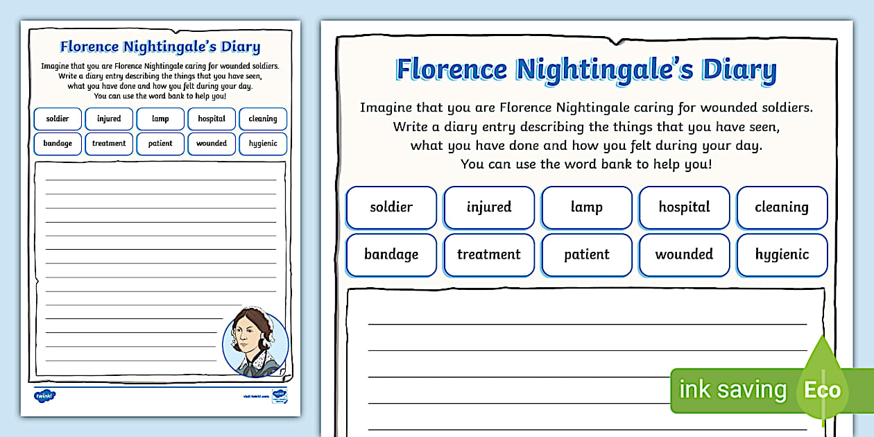The Diary of Florence Nightingale Writing Frame - Twinkl