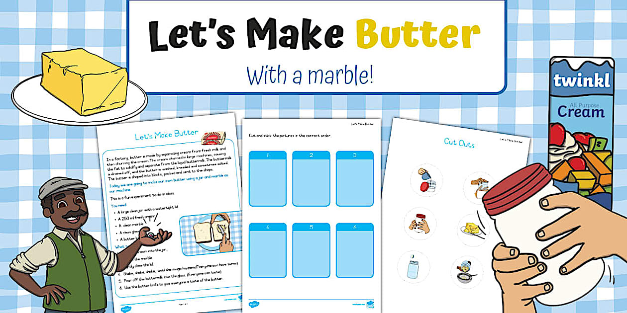 Grade R Life Skills - Worksheet: Let's Make Butter