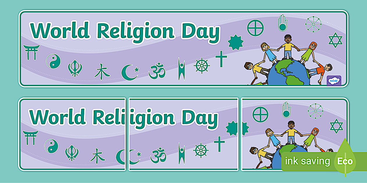 World Religion Display Banner to brighten up your classroom.