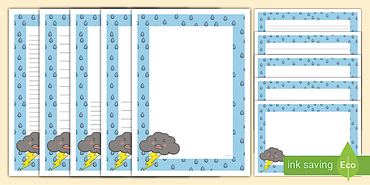 Simple Blank Storm Page Border | Page Borders | Twinkl