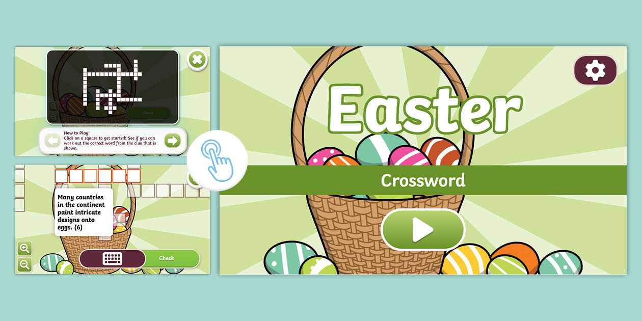 KS1 Easter Interactive Crossword - Twinkl