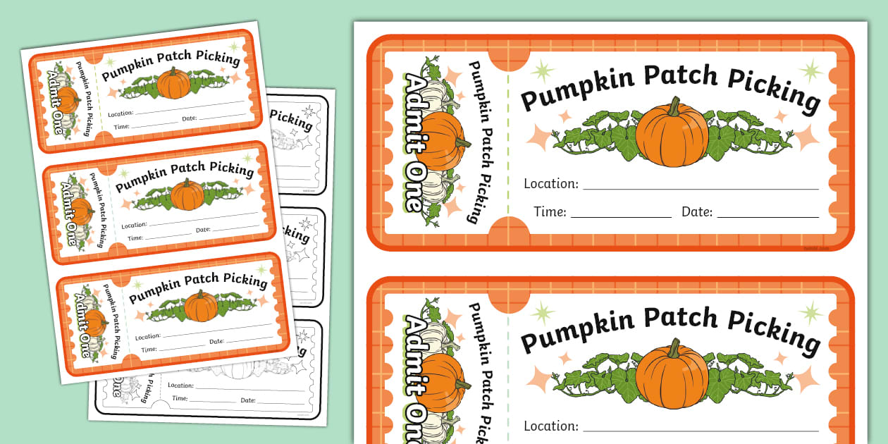 Role-Play Pumpkin Patch Tickets (Teacher-Made) - Twinkl