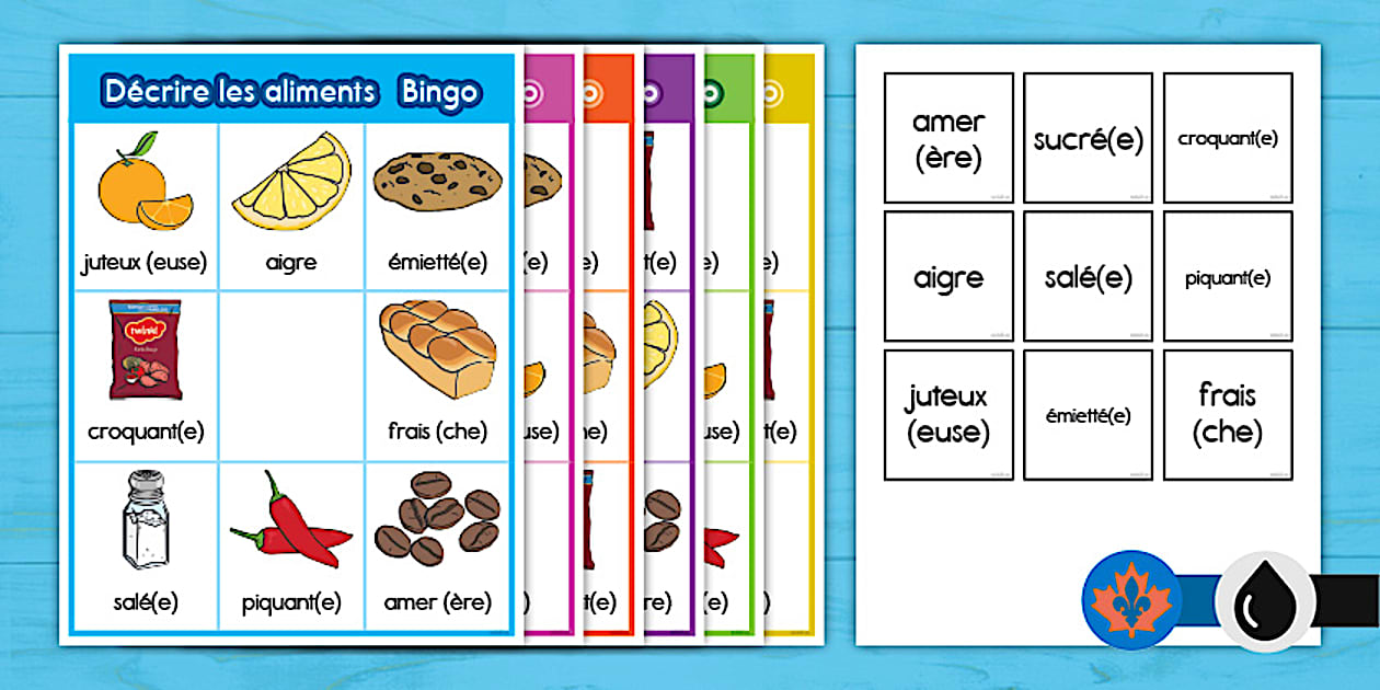 Describing Food Bingo - French (teacher made) - Twinkl