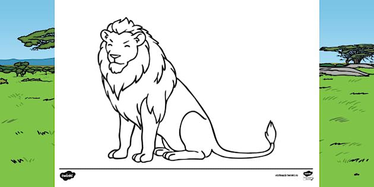 Leu de colorat | Leu – desen | Twinkl România - Twinkl
