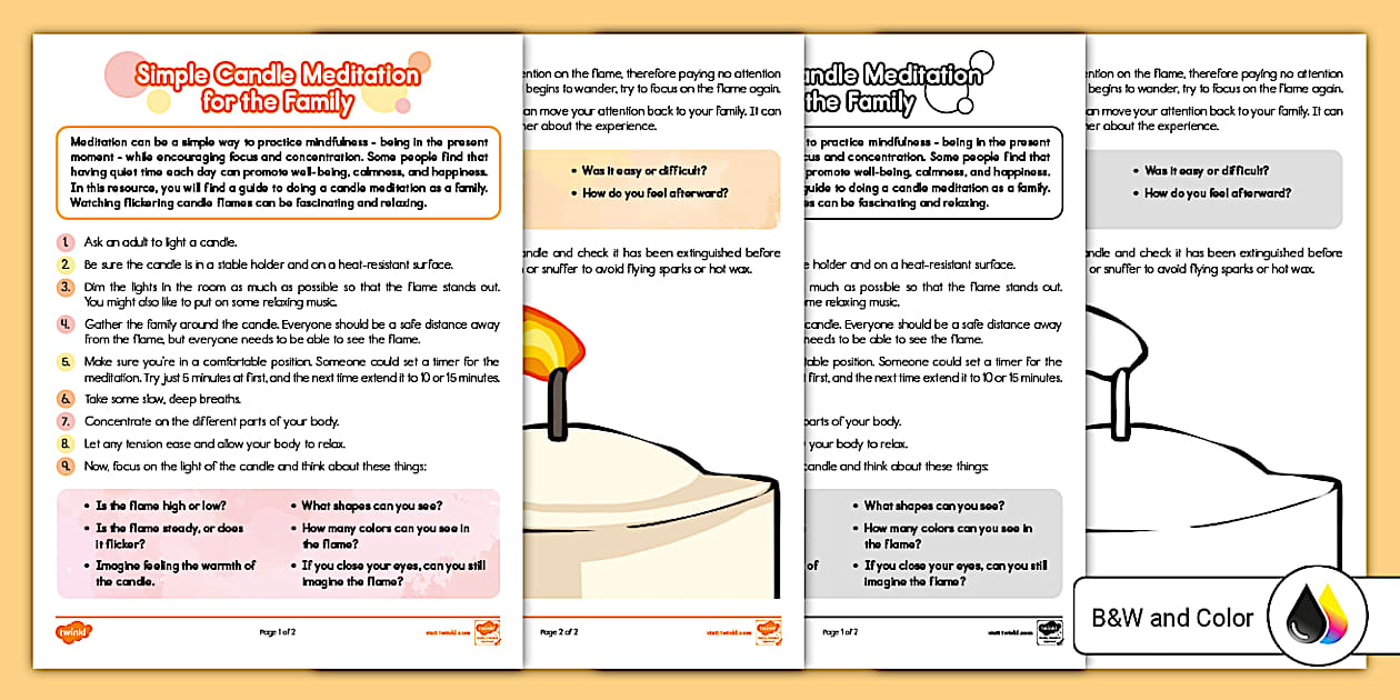 Simple Candle Meditation for the Family (Teacher-Made)