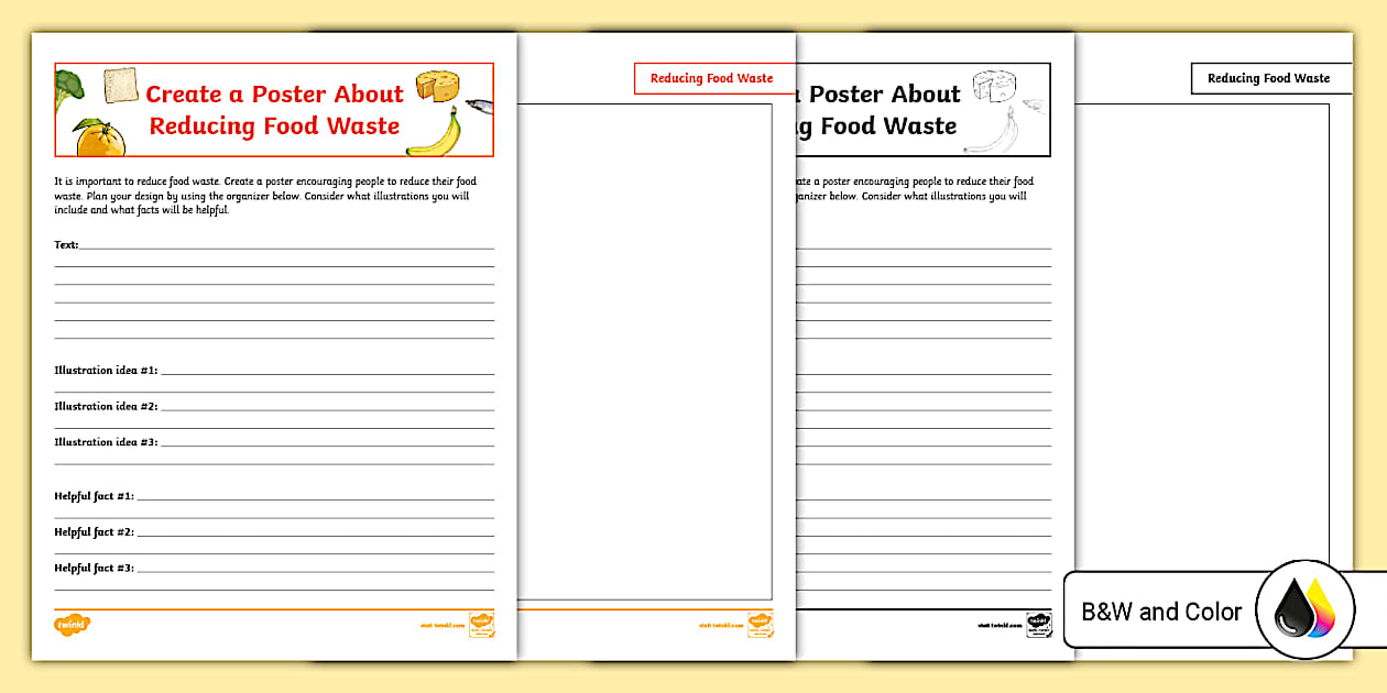 Food Waste Poster and Activity Sheet for Kids | Twinkl USA