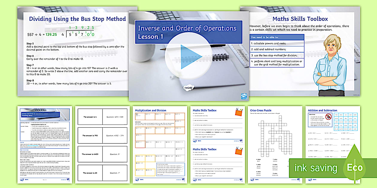 Inverse & Order of Operations Lesson: Recapping the Operations
