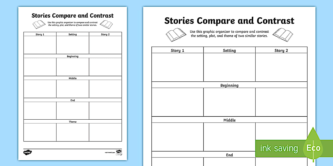 Stories Compare and Contrast Worksheet / Worksheet - Twinkl