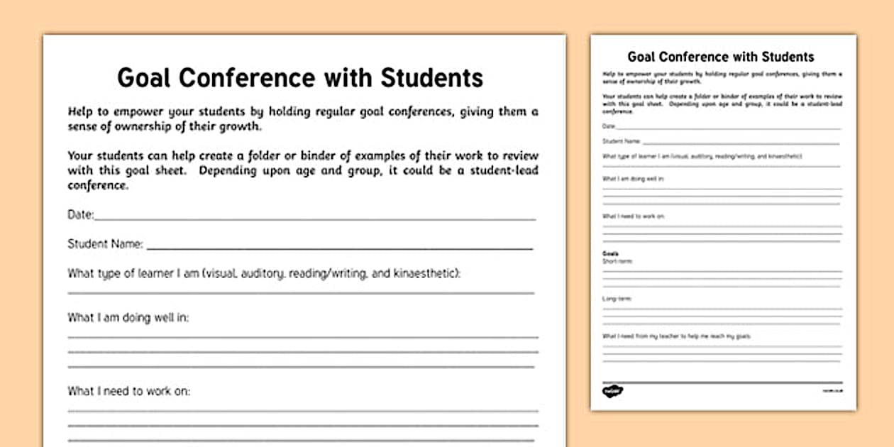 Goal Conference Worksheet / Worksheet, worksheet - Twinkl