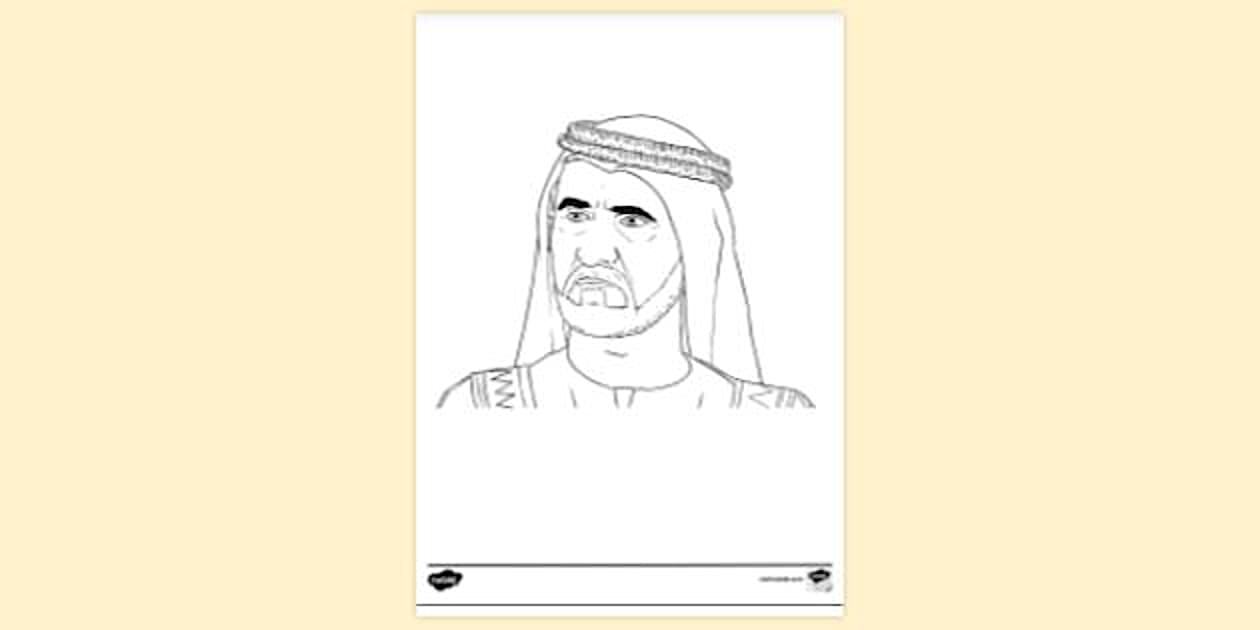 Sheikh Mohammed Al Maktoum Colouring Sheet (teacher made)