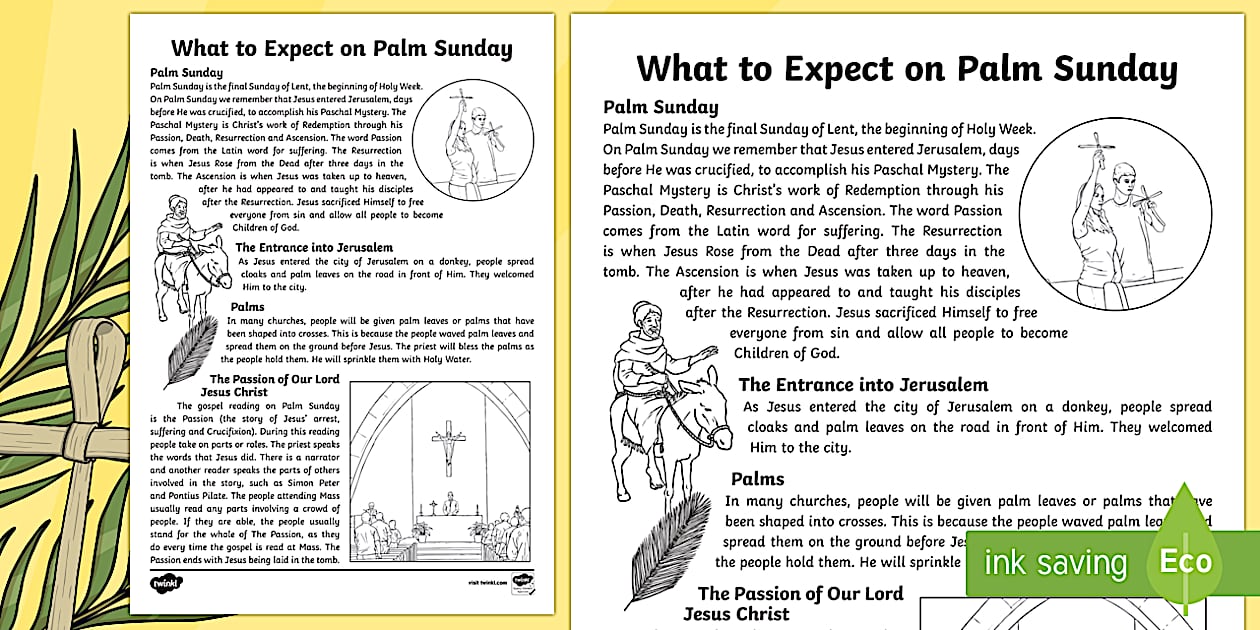 Palm Sunday Worksheets - Twinkl