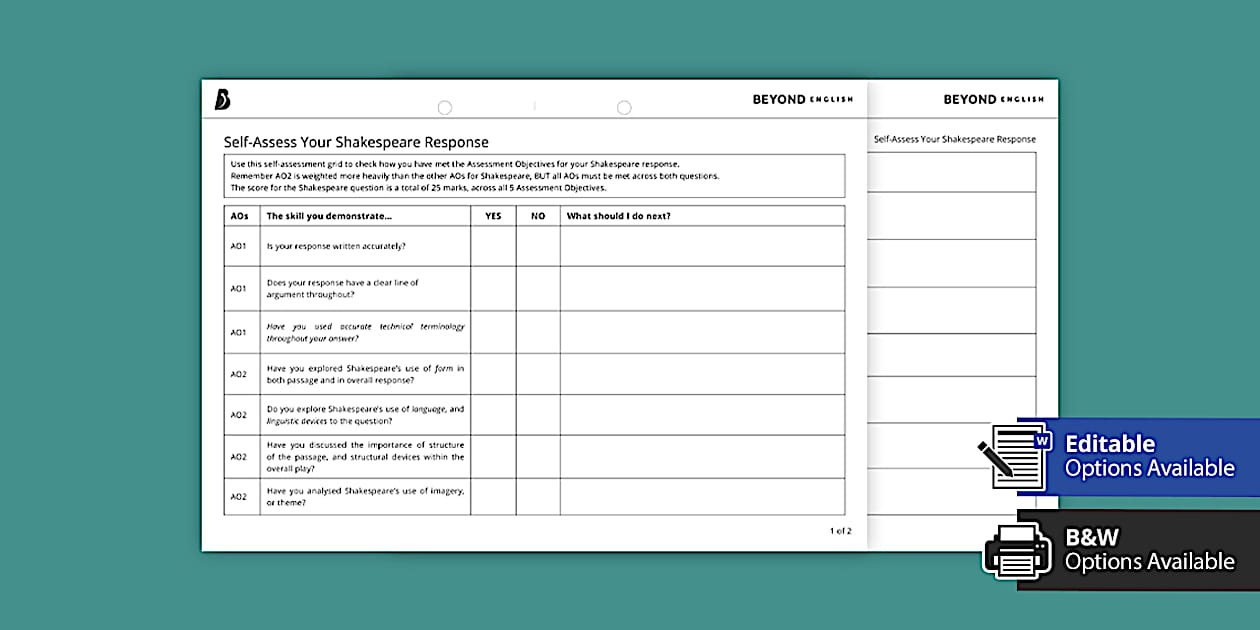 A Level English Literature Assessment Grid | AQA | A Level