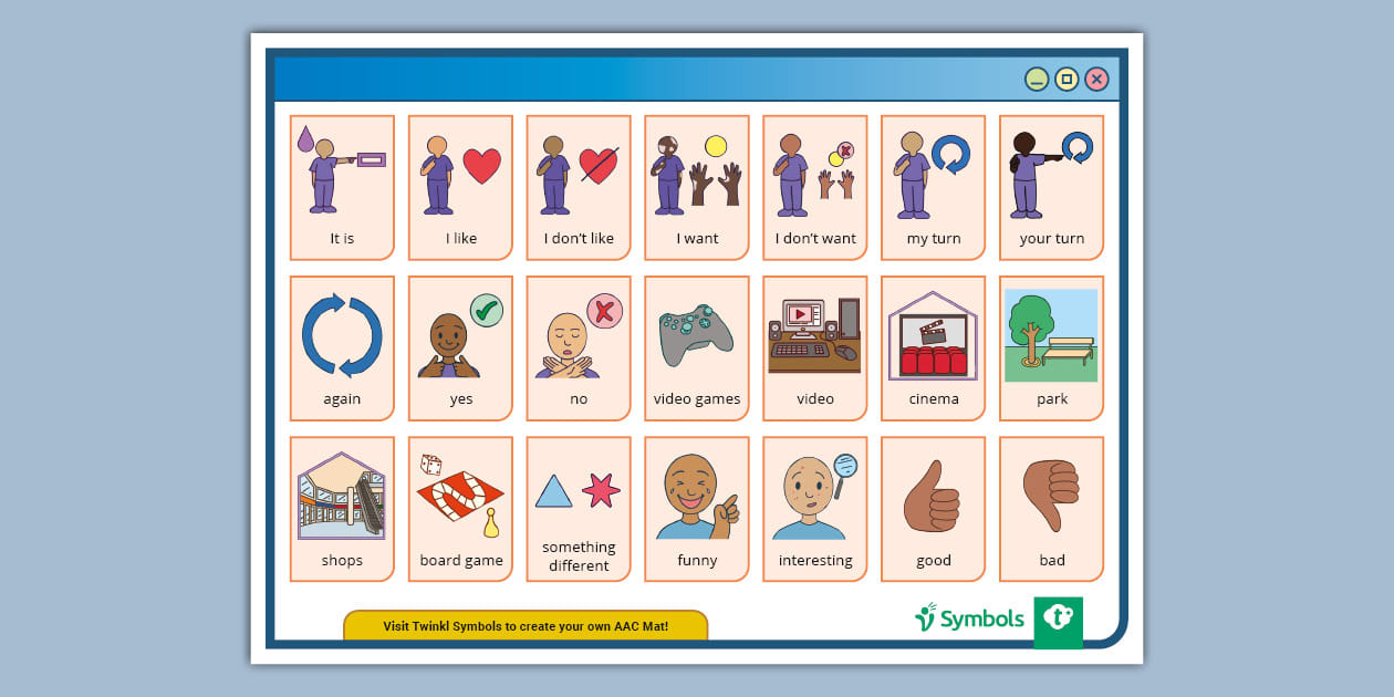 Twinkl Symbols: Older Learners Social Communication Mat