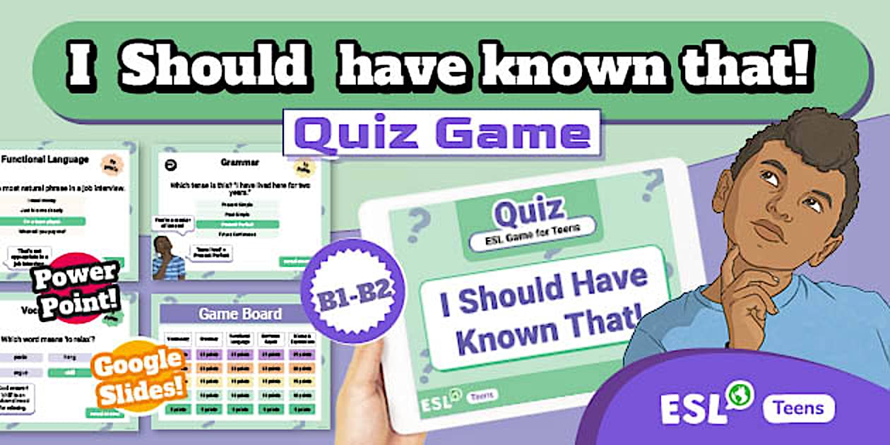 ESL I Should Have Known That! Game [Teens, B1-B2] - Fun Jeopardy-style