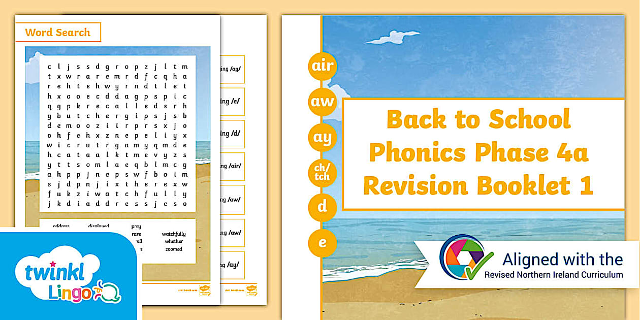 Back to School Phonics Phase 4a Revision Booklet 1
