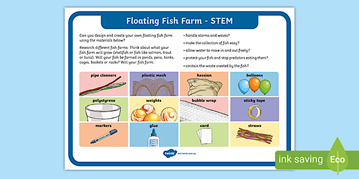 Floating Fish Farm STEM Activity - Float Fish Farm - Twinkl