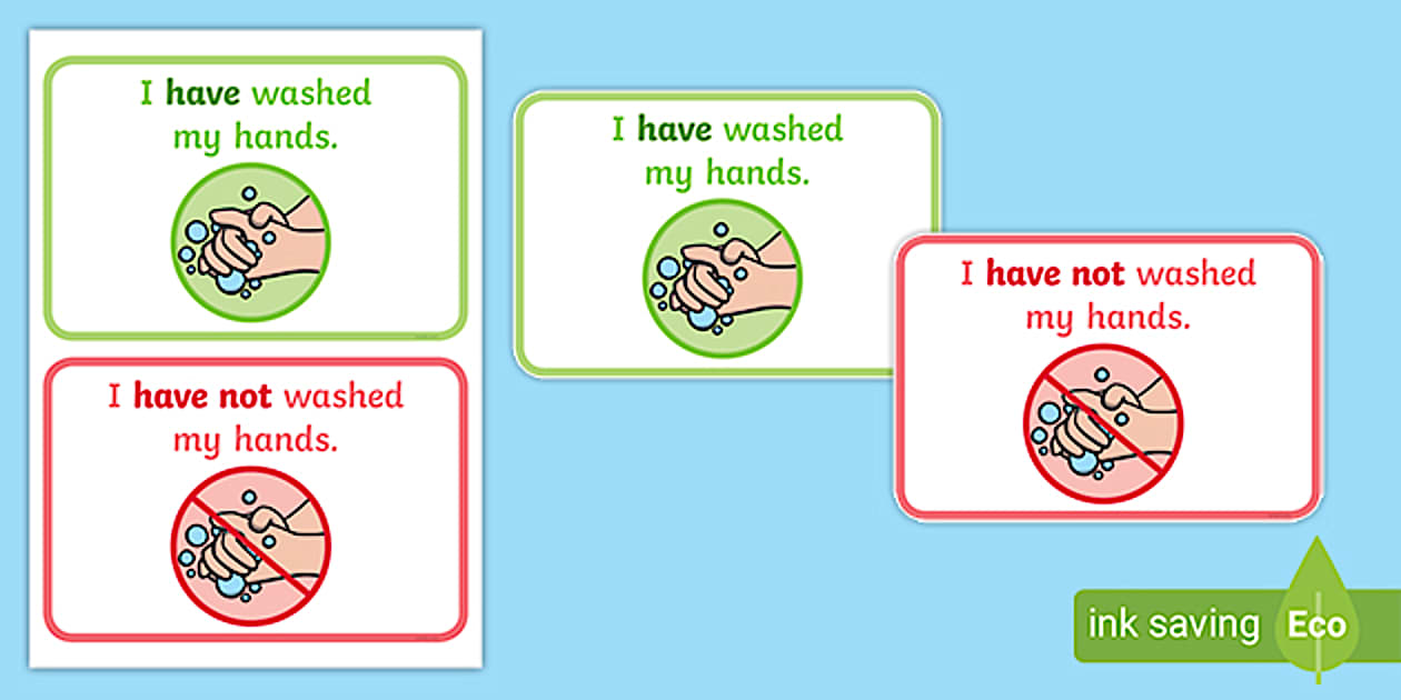 I Have and Have Not Washed my Hands Display Sign - Twinkl