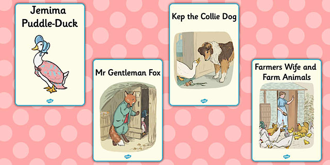 Cursive The Tale of Jemima Puddle Duck Display Posters (Beatrix Potter)