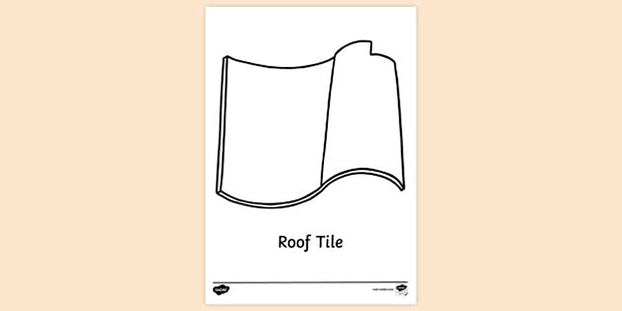 Roof Tile Colouring Sheet | Twinkl Resources - Twinkl