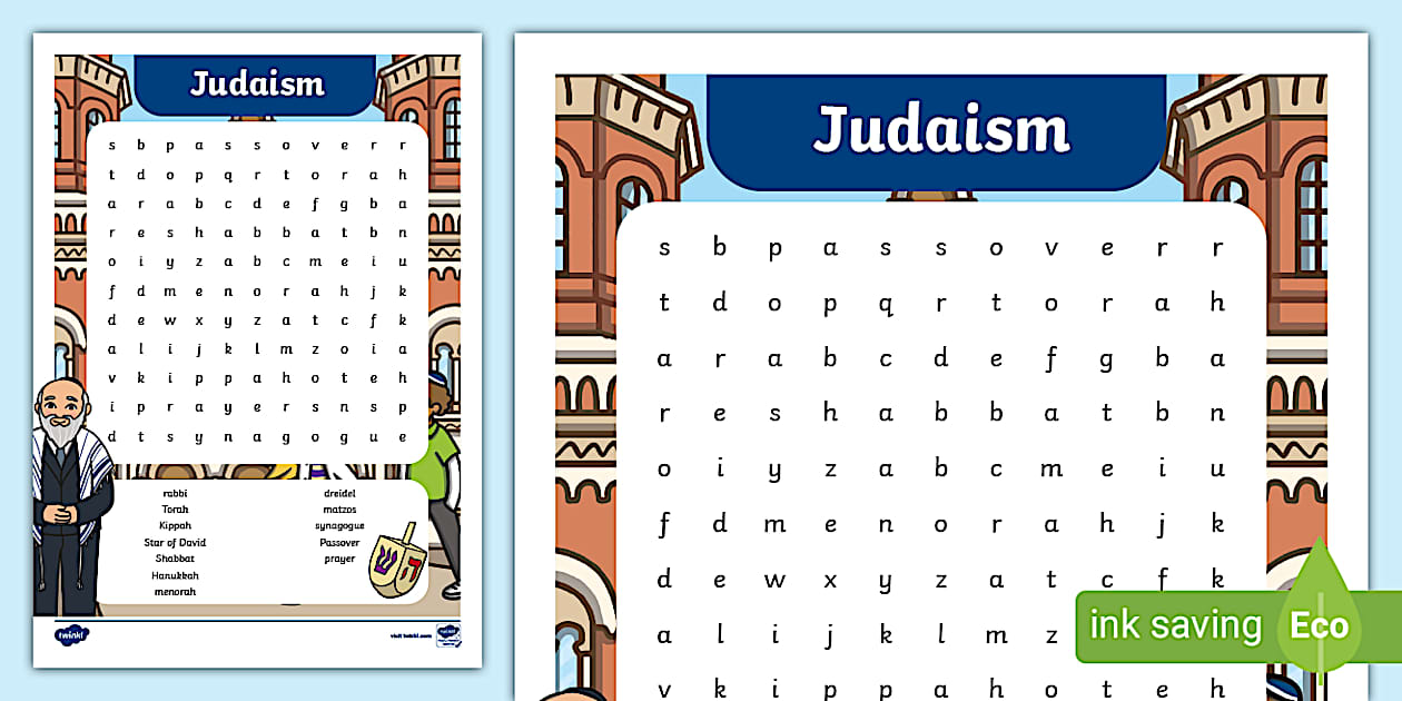 Judaism Word Search (teacher made) - Twinkl