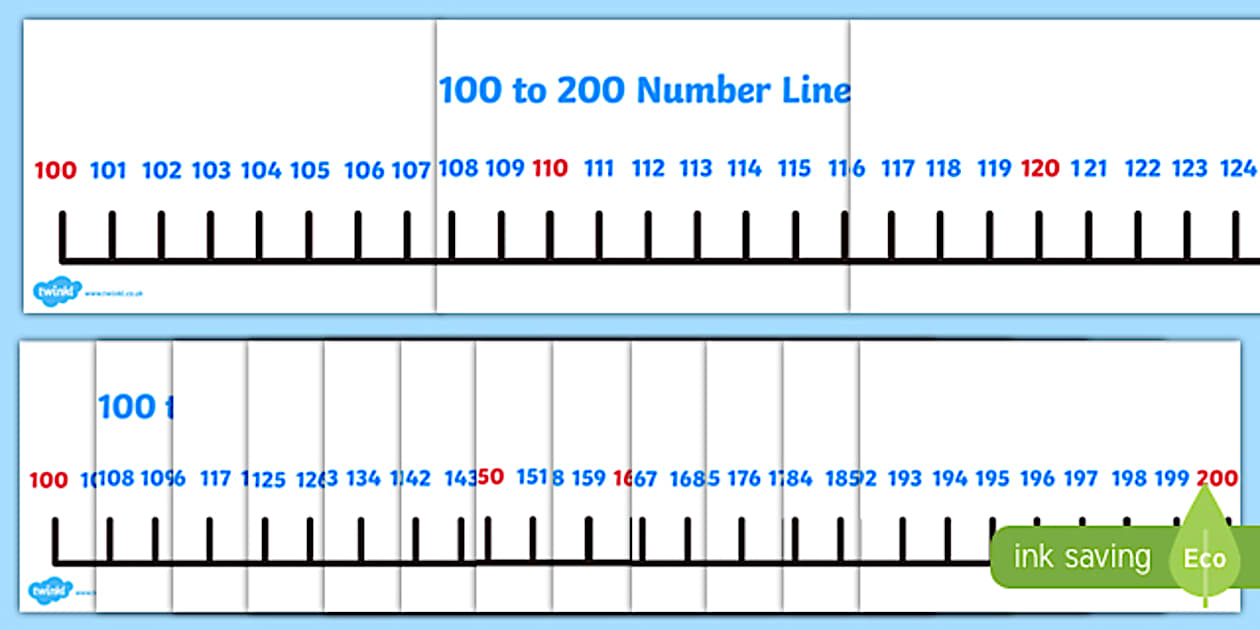 Giant 100-200 Number Line 10s (teacher made) - Twinkl