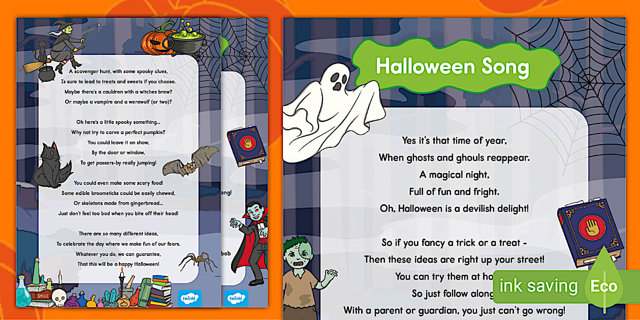 Primary Halloween Trick or Treat Song (teacher made)