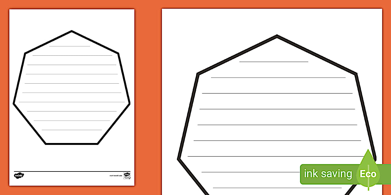 Heptagon Writing Template (teacher made) - Twinkl